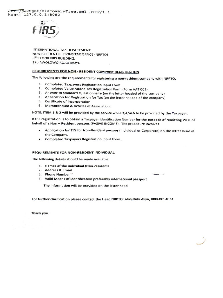 FIRS - Registration-Requirment For Companies | PDF