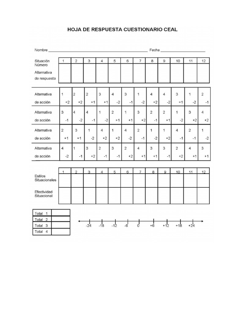 Hoja Respuesta Ceal | PDF