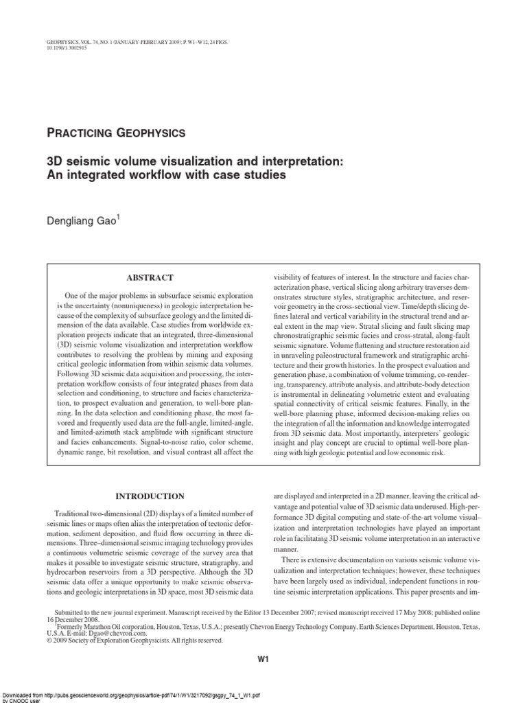3D seismic volume visualization and interpretation | Download Free PDF ...