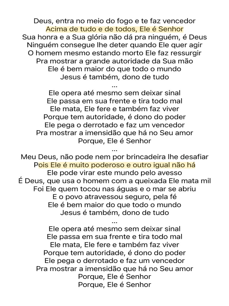 Letra Do Louvor | PDF