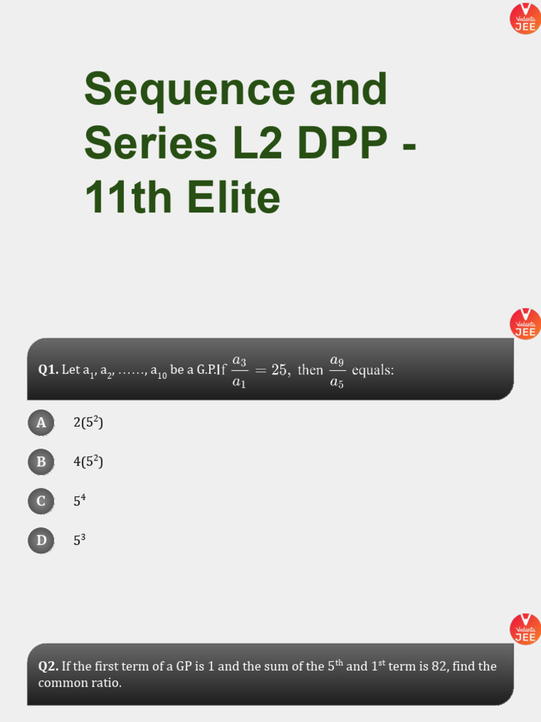 Sequence+and+Series+L2+DPP+ +11th+elite | PDF | Mathematics | Mathematical Concepts