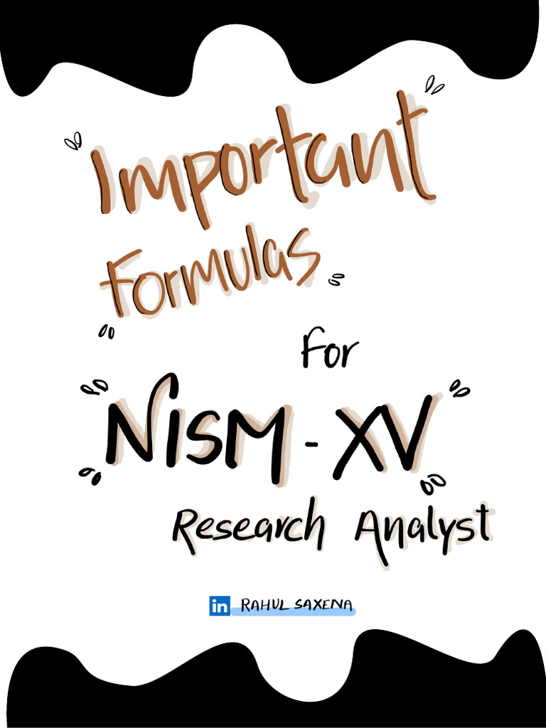 NISM Research Analyst Important Formulas | PDF