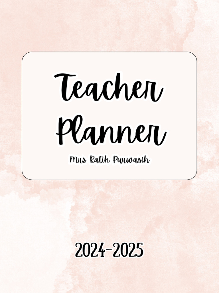 Beige Watercolor Teacher Planner | PDF