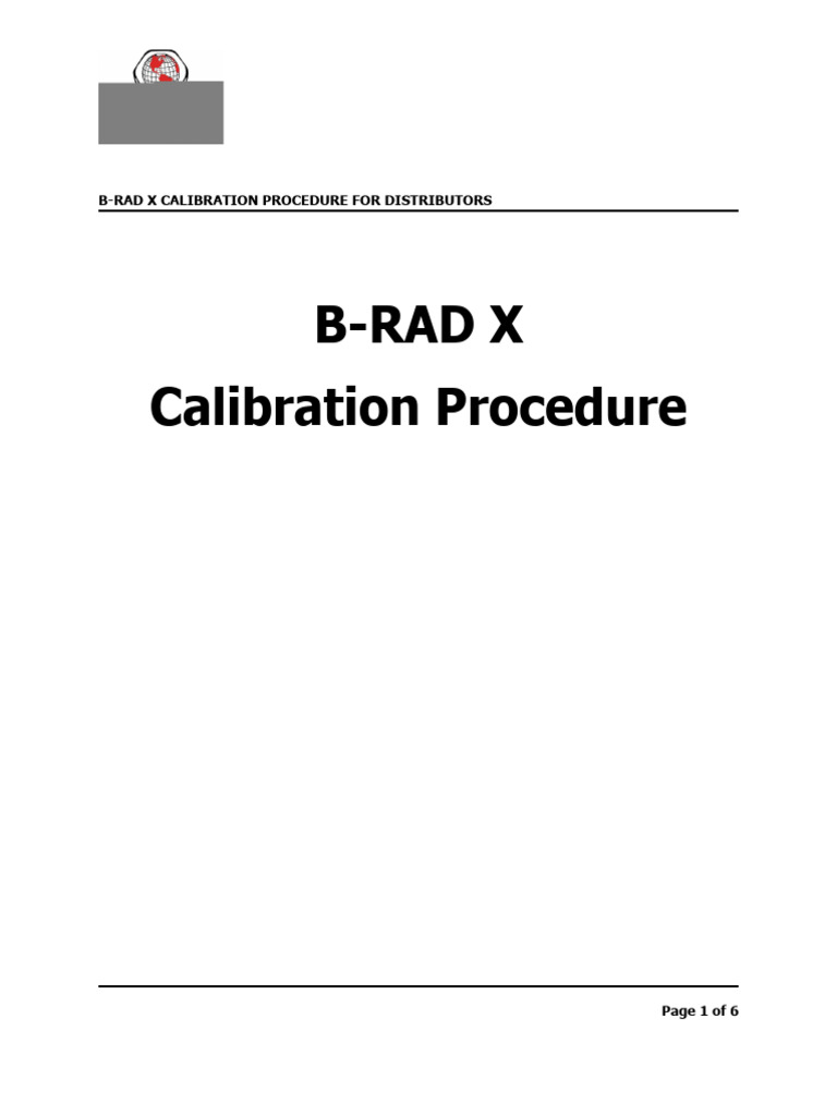 B-RAD X Calibration Guide | PDF | Menu (Computing) | Calibration