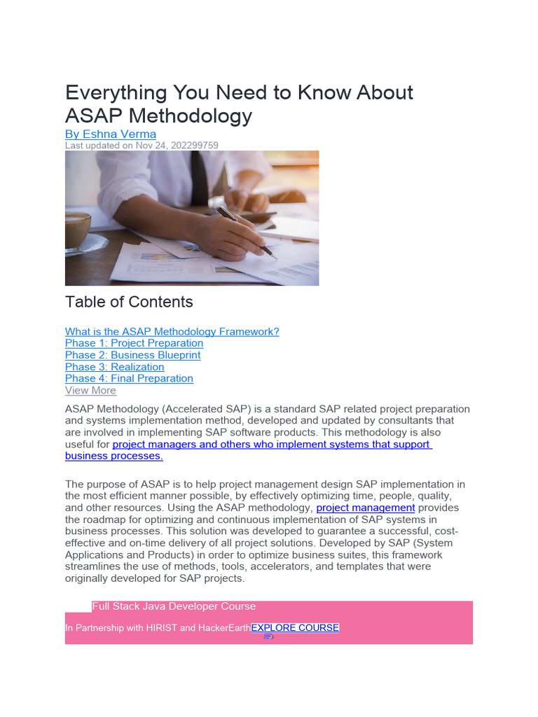 Everything You Need To Know About ASAP Methodology | PDF | Project Management | Software ...