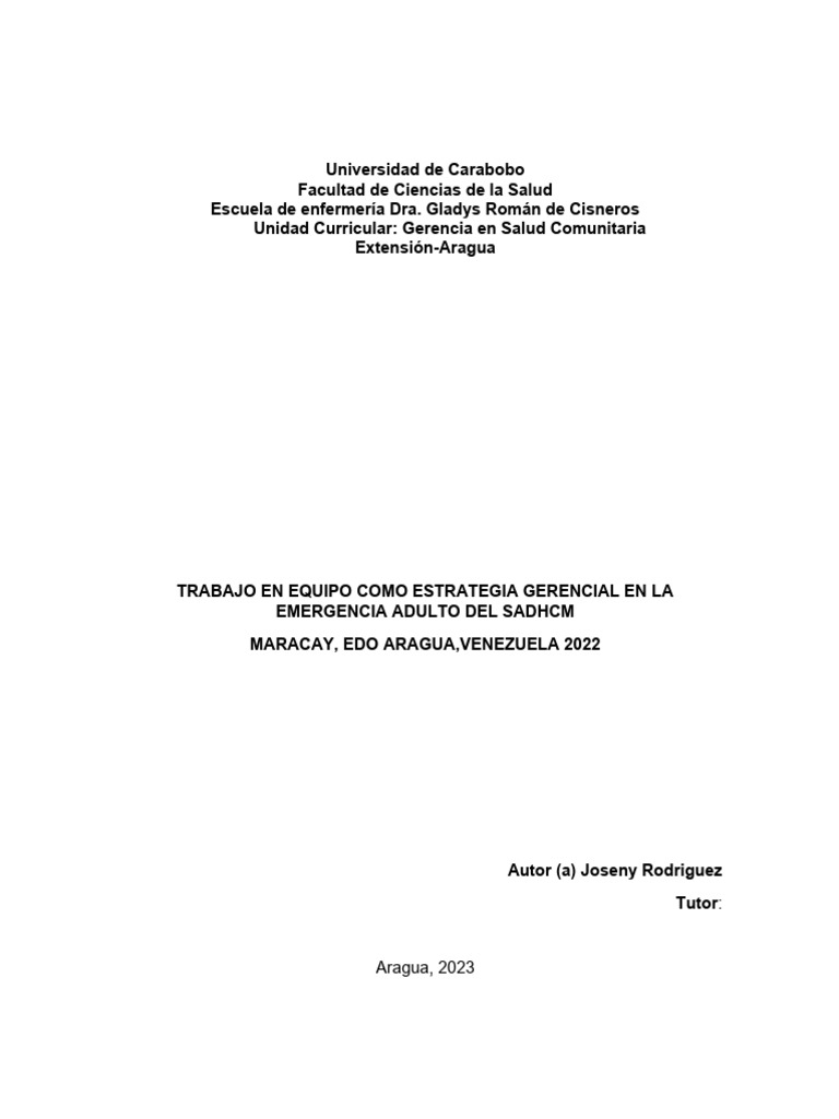Caso Joseny Rodriguez | PDF | Enfermería | Hospital