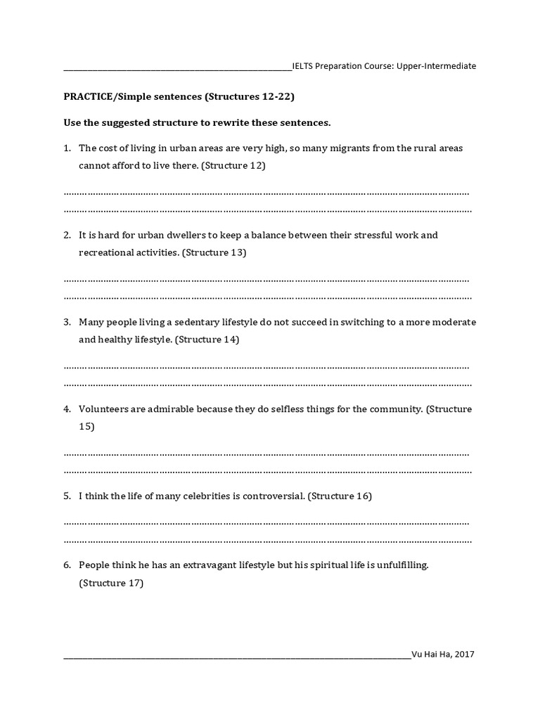 The Simple Sentence (Further Practice) | PDF | Cost Of Living | Social ...