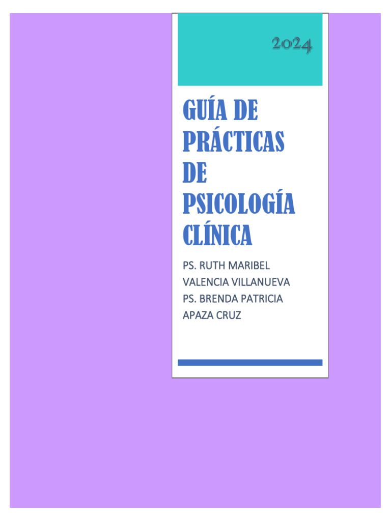 GUÍA DE PRÁCTICAS DE PSICOLOGÍA CLÍNICA - 2024 | PDF | Sicología | Clínica