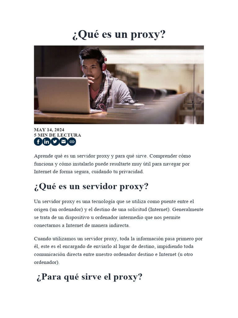 Qué es un servidor proxy y sus usos | PDF | Servidor proxy | Informática