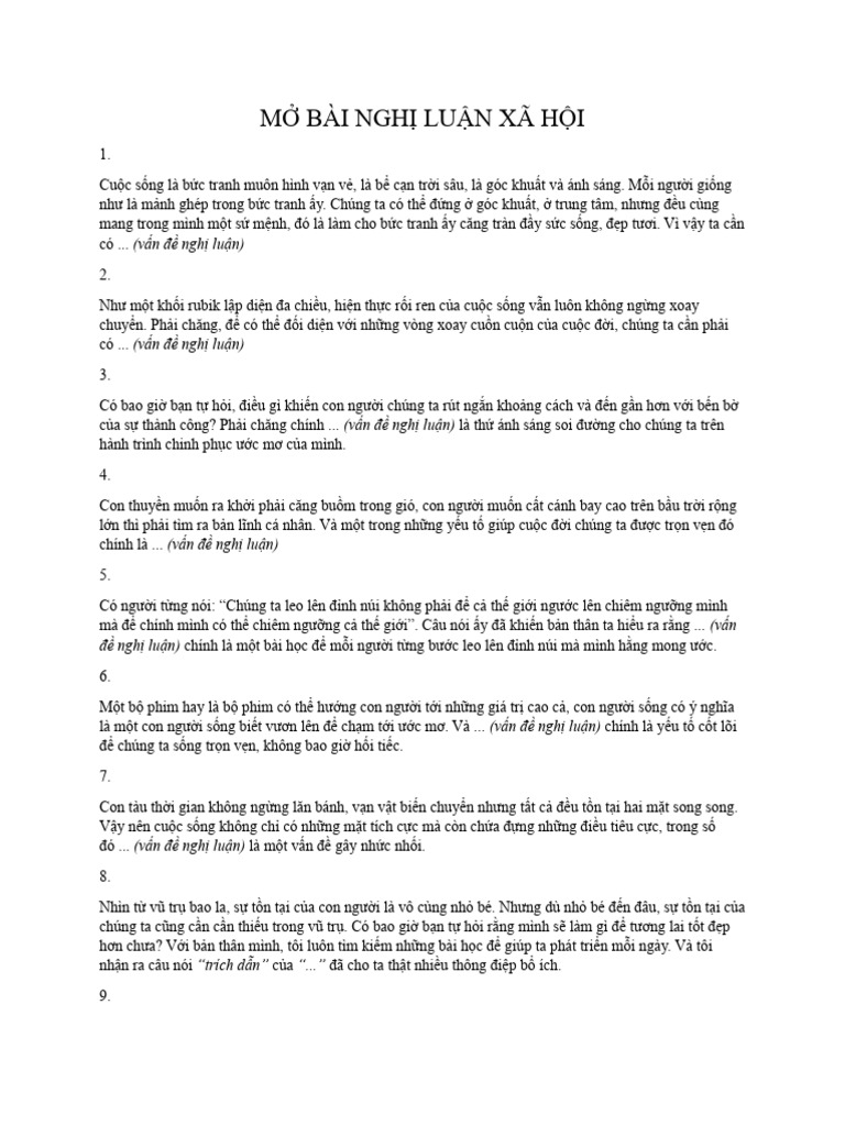 60-MỞ-BÀI-NLXH-EVELYN-NGUYEN | PDF