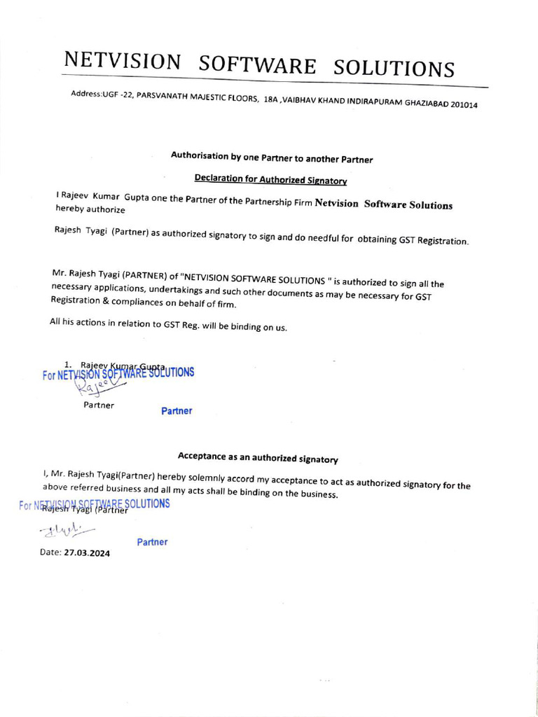 Authorized Signatory+NOC+AADHAR | PDF