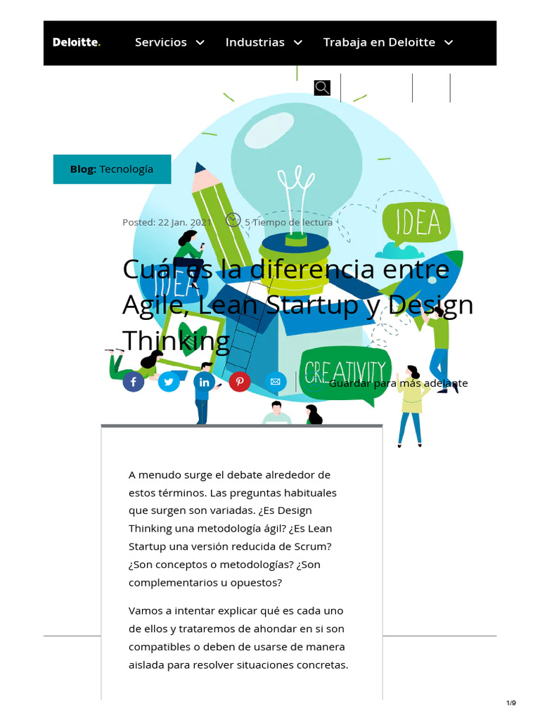 Cuál es la diferencia entre Agile, Lean Startup y Design Thinking | Descargar gratis PDF | Lean ...