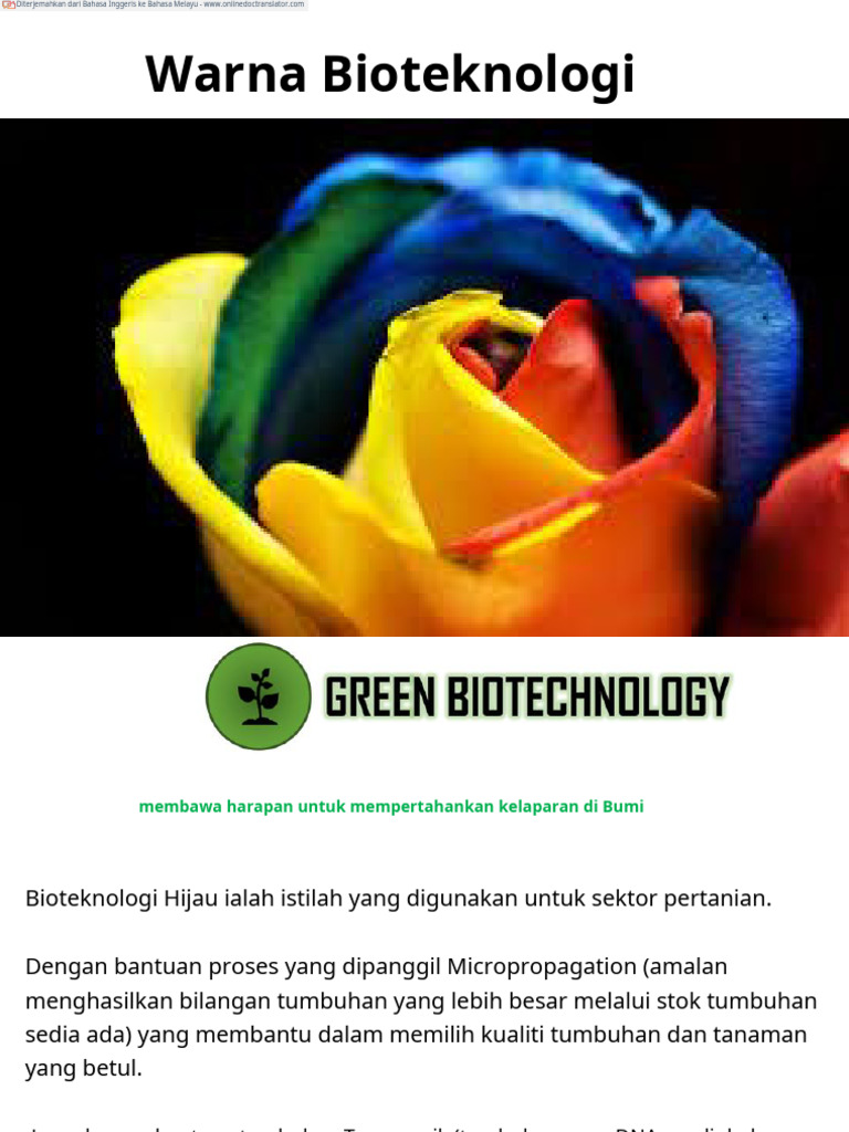 Lecture 2 Colours of Biotechnology - En.ms | PDF