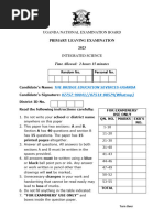 MARKING GUIDE OF PLE INTEGRATED SCIENCE 2024. Prepared by Teachers of ...