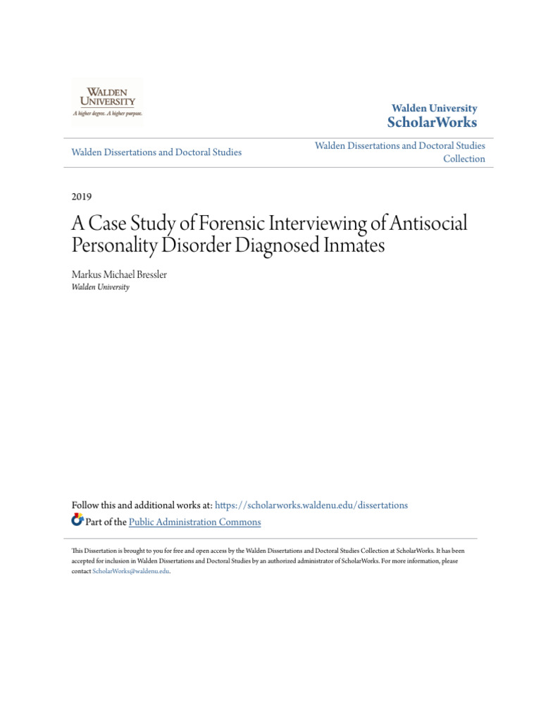 A Case Study of Forensic Interviewing of Antisocial Personality D | PDF ...