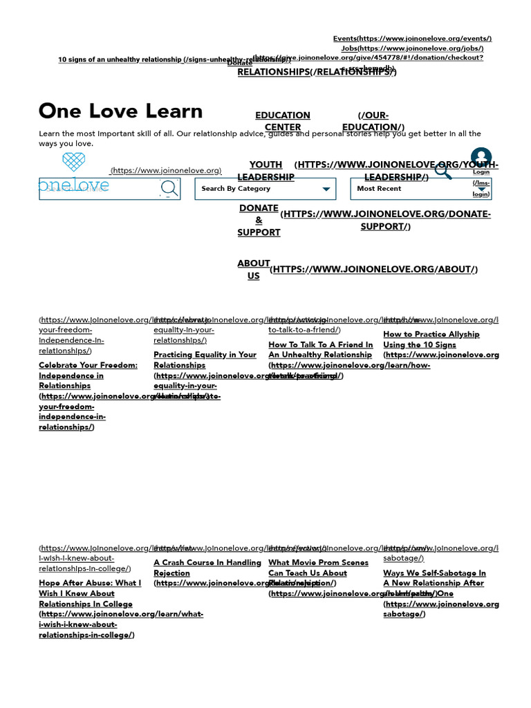 One Love Learn - One Love Foundation | PDF