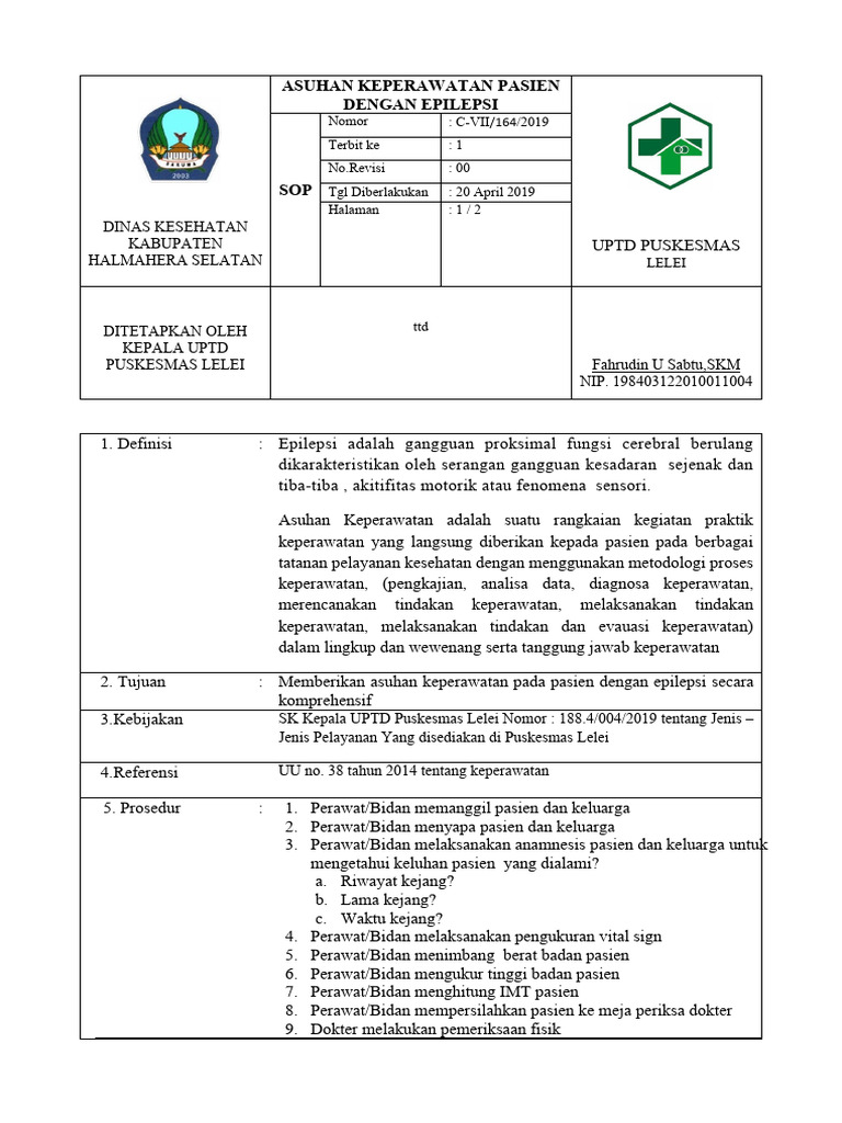 Asuhan Keperawatan Pasien Epilepsi | PDF