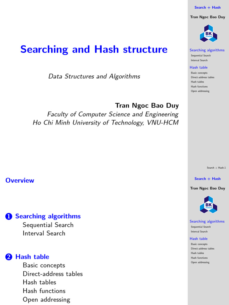 201 DSA Chapter 7 Hash Search New | PDF | Algorithms | Algorithms And Data Structures
