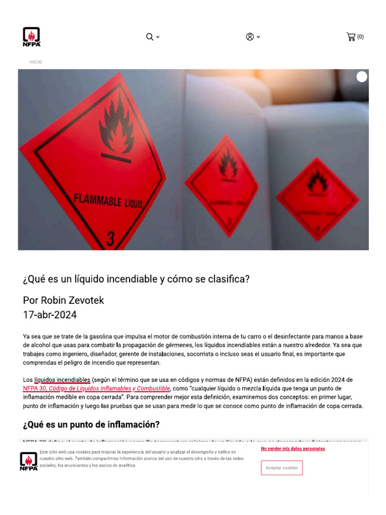Qué Es Un Líquido Inflamable y Cómo Se Clasifica | PDF