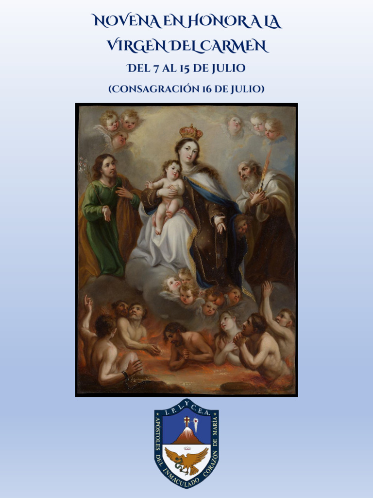 Novena A La Santisima Virgen Del Carmen Día 04 | PDF | María, madre de Jesús | Cristo (título)