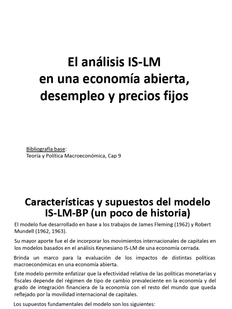 Modelo Is-Lm-Bp (Precios Fijos-Desempleo) | PDF | Tipo de cambio ...