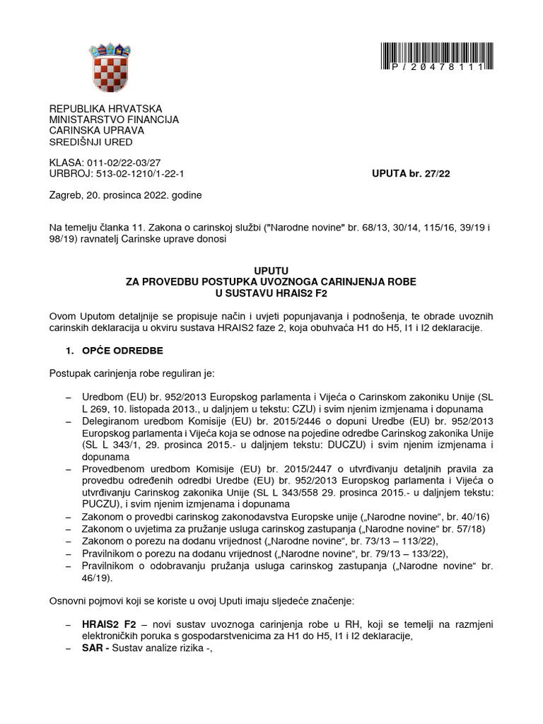 Uputa BR - 27 - 22 - SCAN - 7 - 7 - 2023 | PDF