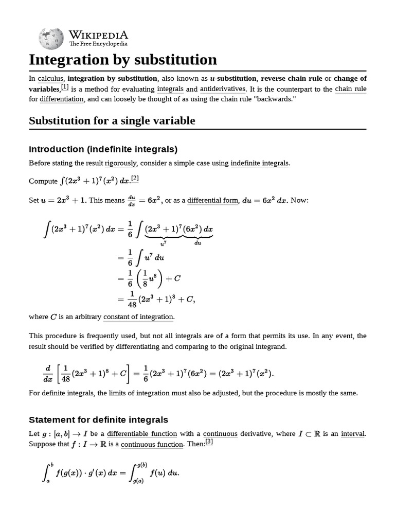 Integration by Substitution | PDF | Trigonometric Functions | Integral