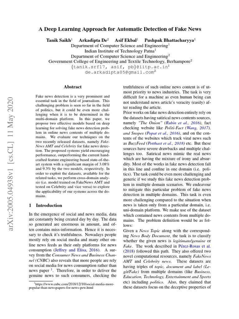 2005.04938 | PDF | Deep Learning | Support Vector Machine
