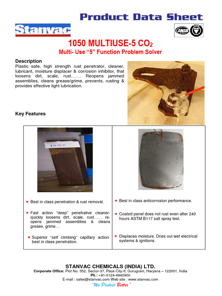Multi-Use CO2 Rust Penetrator & Lubricant | PDF | Corrosion | Rust
