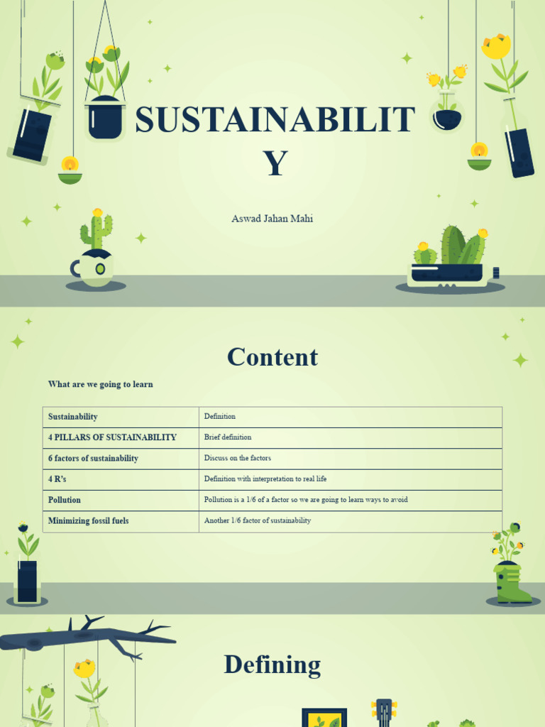 Sustainability Presentation | PDF | Sustainability | Recycling