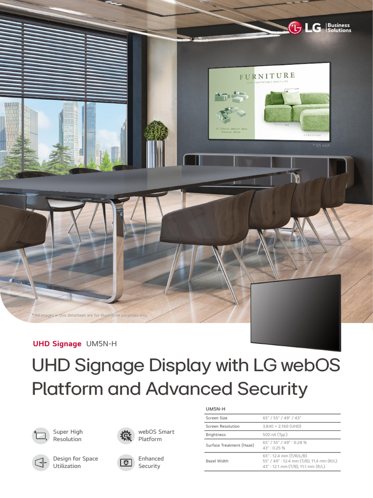 UM5N-H - Datasheet (Low) - LG UHD Signage - 230918 | PDF | Hdmi | Display Resolution