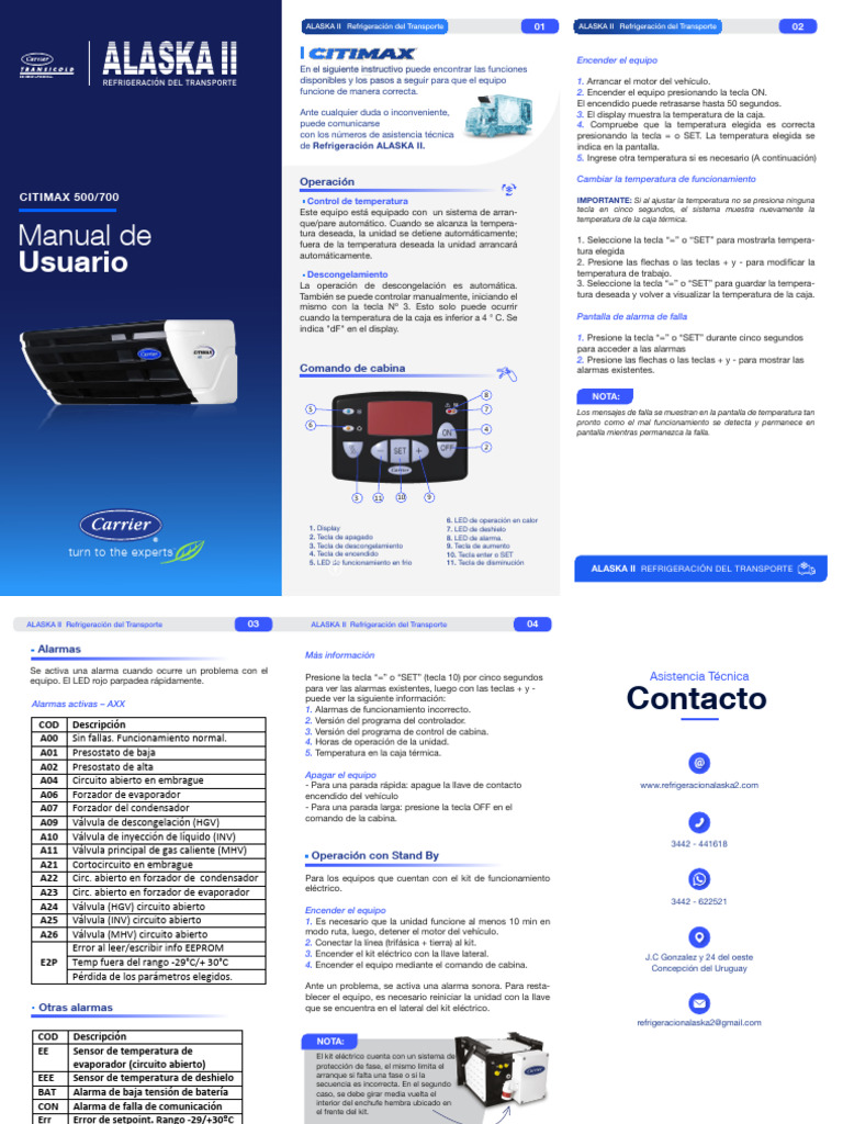 Control y operación del CITIMAX 500/700 | PDF | Diodo emisor de luz ...