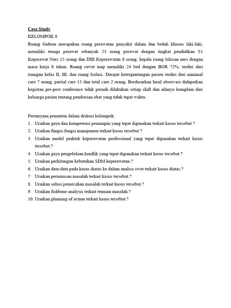 Case Study Kelompok 8 | PDF