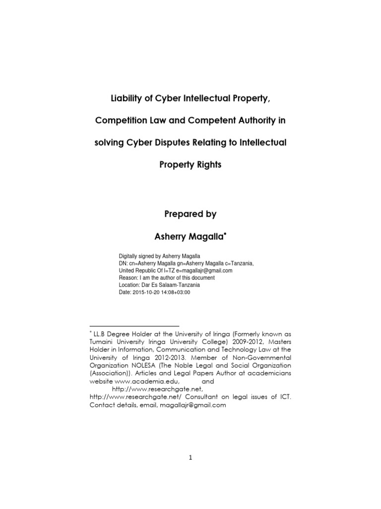 Intellectual Property and Ict Laws in Un 031737 | PDF | Defamation ...