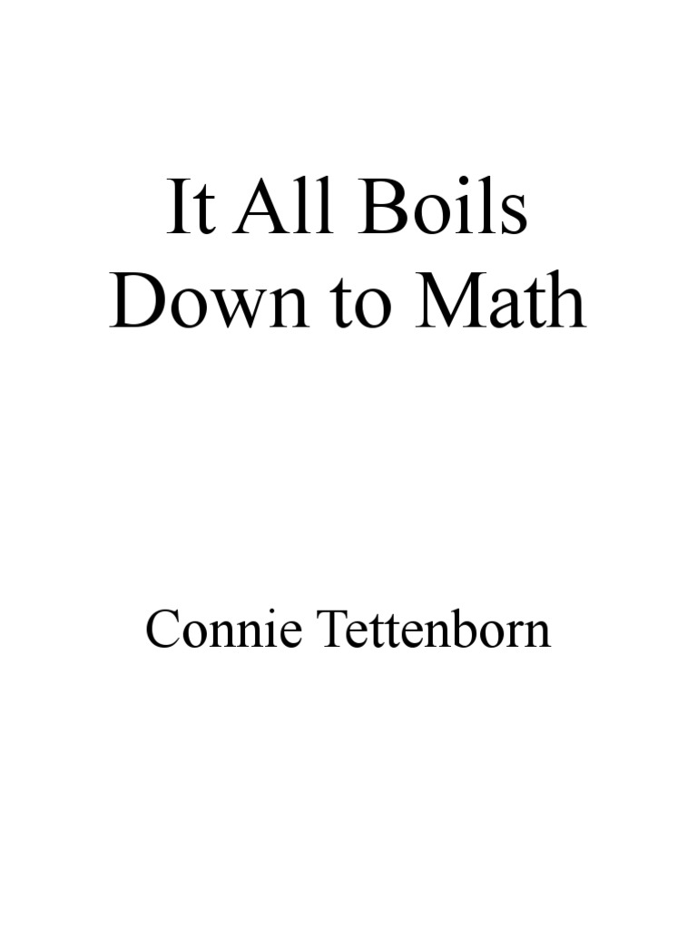 It All Boils Down To Math | PDF | Teaching Mathematics | Science