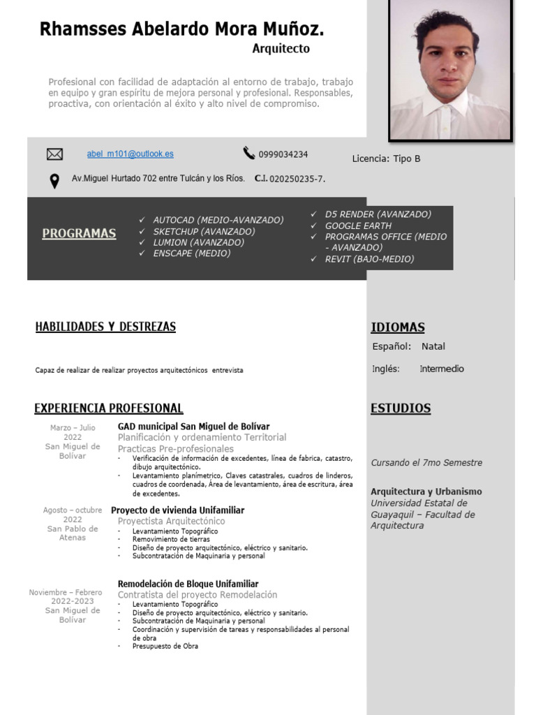 CV Rhamssesabelardo Mora Muñoz | PDF