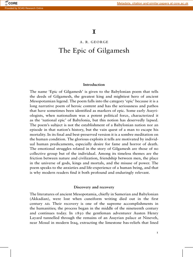 Epic of Gilgamesh Summary | PDF | Epic Of Gilgamesh | Babylonia