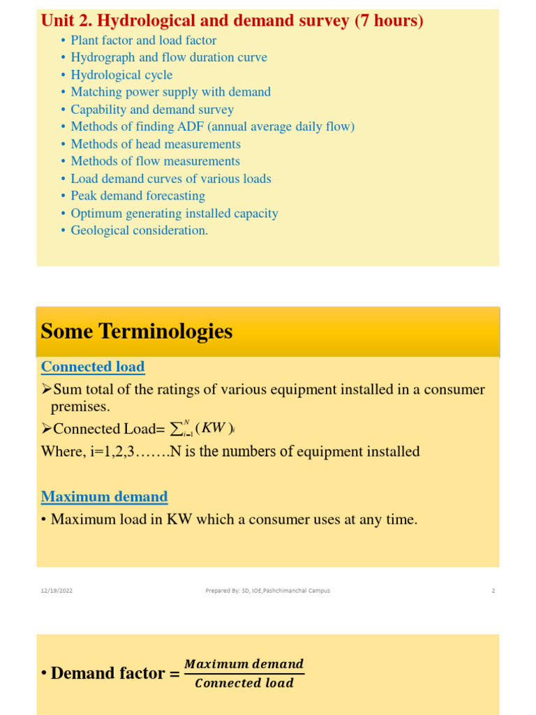Unit 2 Hydrological and Demand Survey | PDF | Discharge (Hydrology) | Pressure