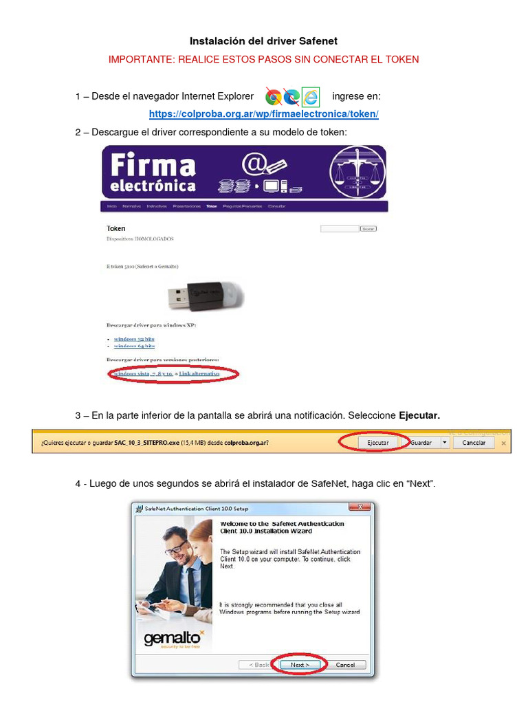 5 Instalación Del Driver Safenet para Etoken | PDF | Contraseña ...