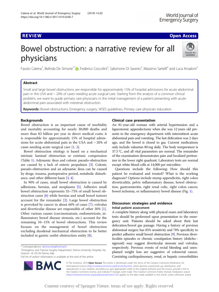 Bowel Obstruction Management Guide | PDF | Colorectal Cancer | Ct Scan