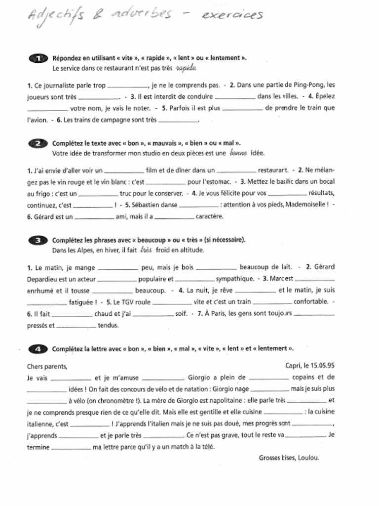 Exercices de grammaire française | PDF