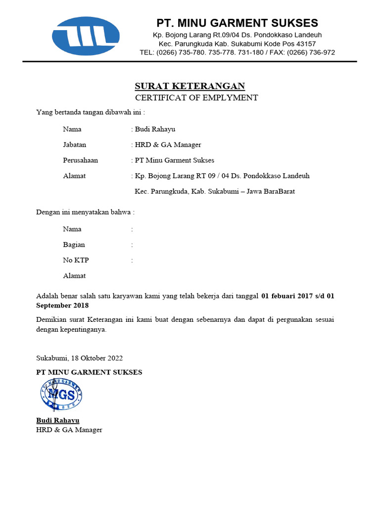 PT Minu Garment Sukses | PDF | Bisnis