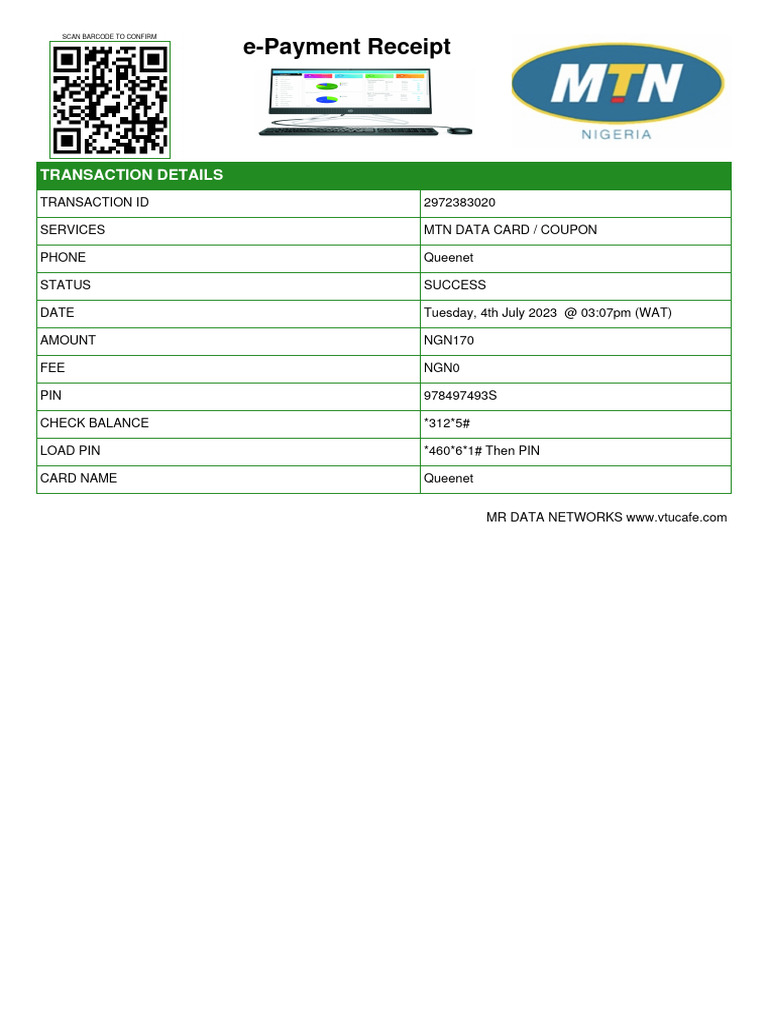 E-Payment Receipt: Transaction Details | PDF