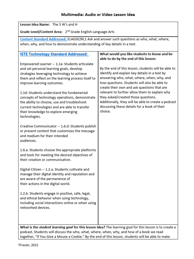 Multimedia Audio Lesson Idea | PDF | Multimedia | Learning
