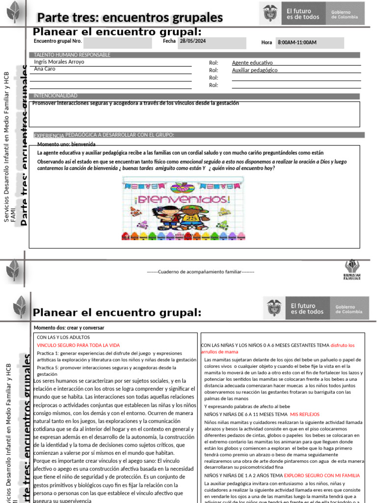 planeacion-grupal-4-de-mayo-vinculo-afectivo | Descargar gratis PDF | Teoría de apego | Sicología