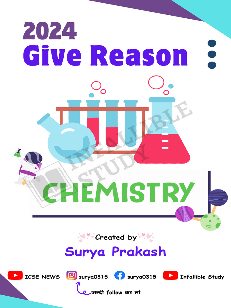 10 ICSE Chemistry Give Reason | PDF | Materials | Chemistry