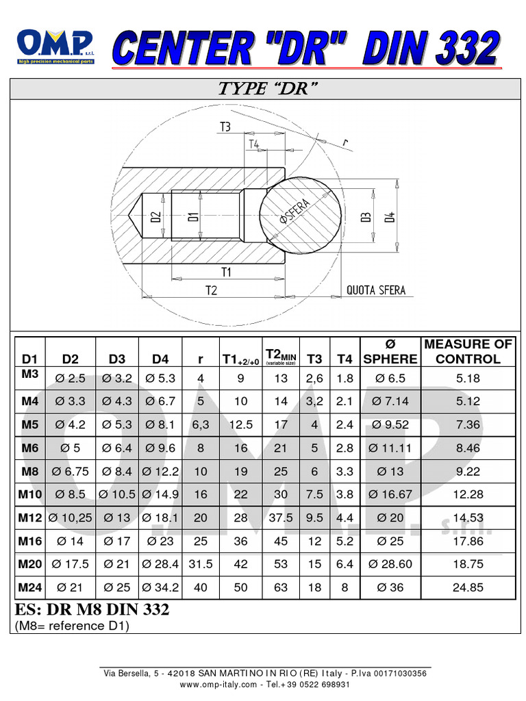 Furo de Centro_DIN332_DR_OMP | PDF