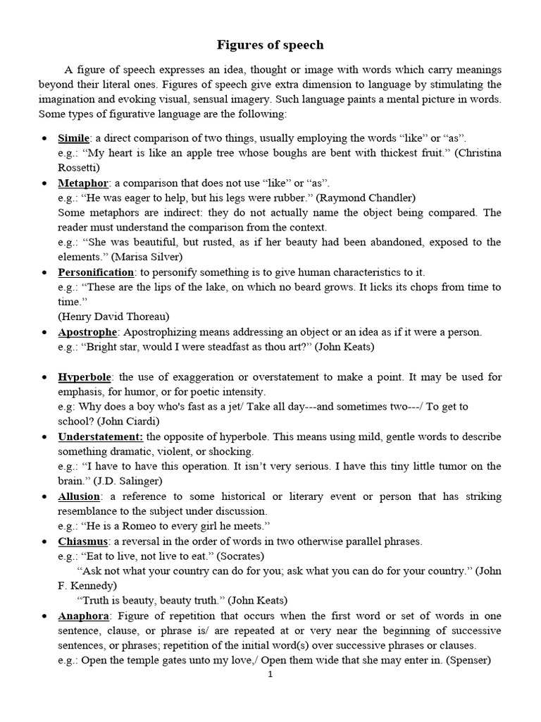 Figures of Speech 1 - 114633 - 102246 | PDF | Metaphor