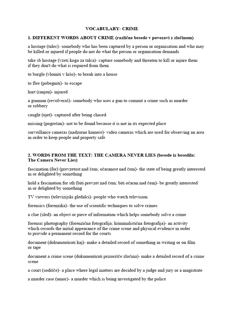 Crime - Words Ii | PDF | Kidnapping