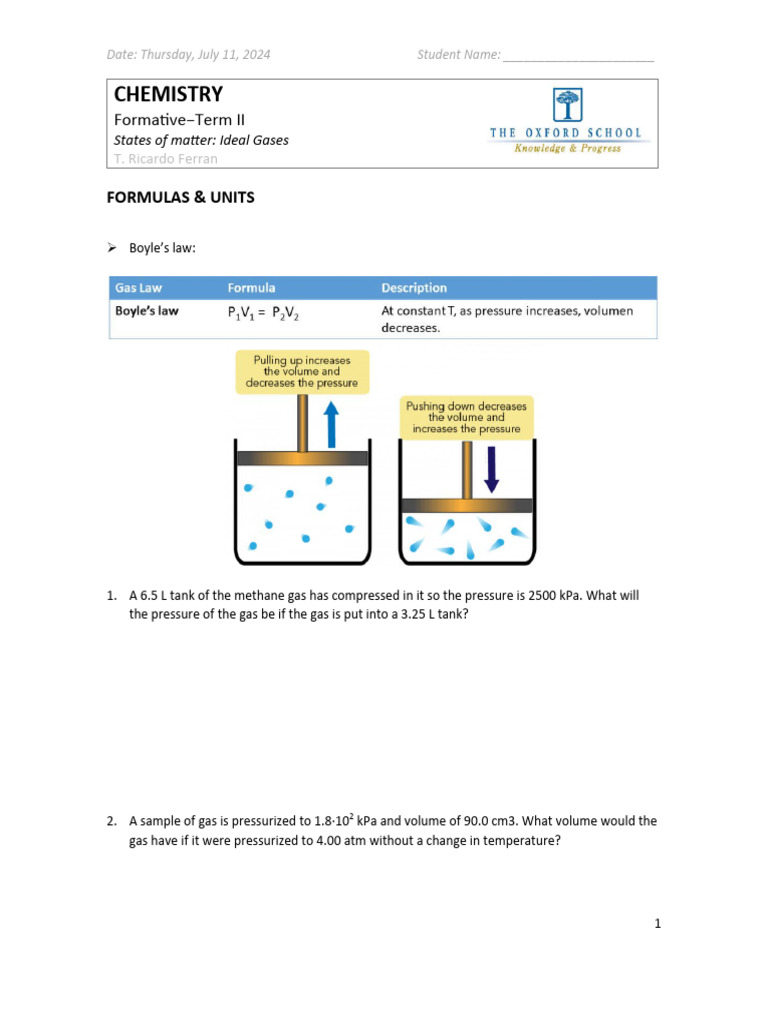 Gas Laws Practice Problems | PDF | Gases | Thermodynamics
